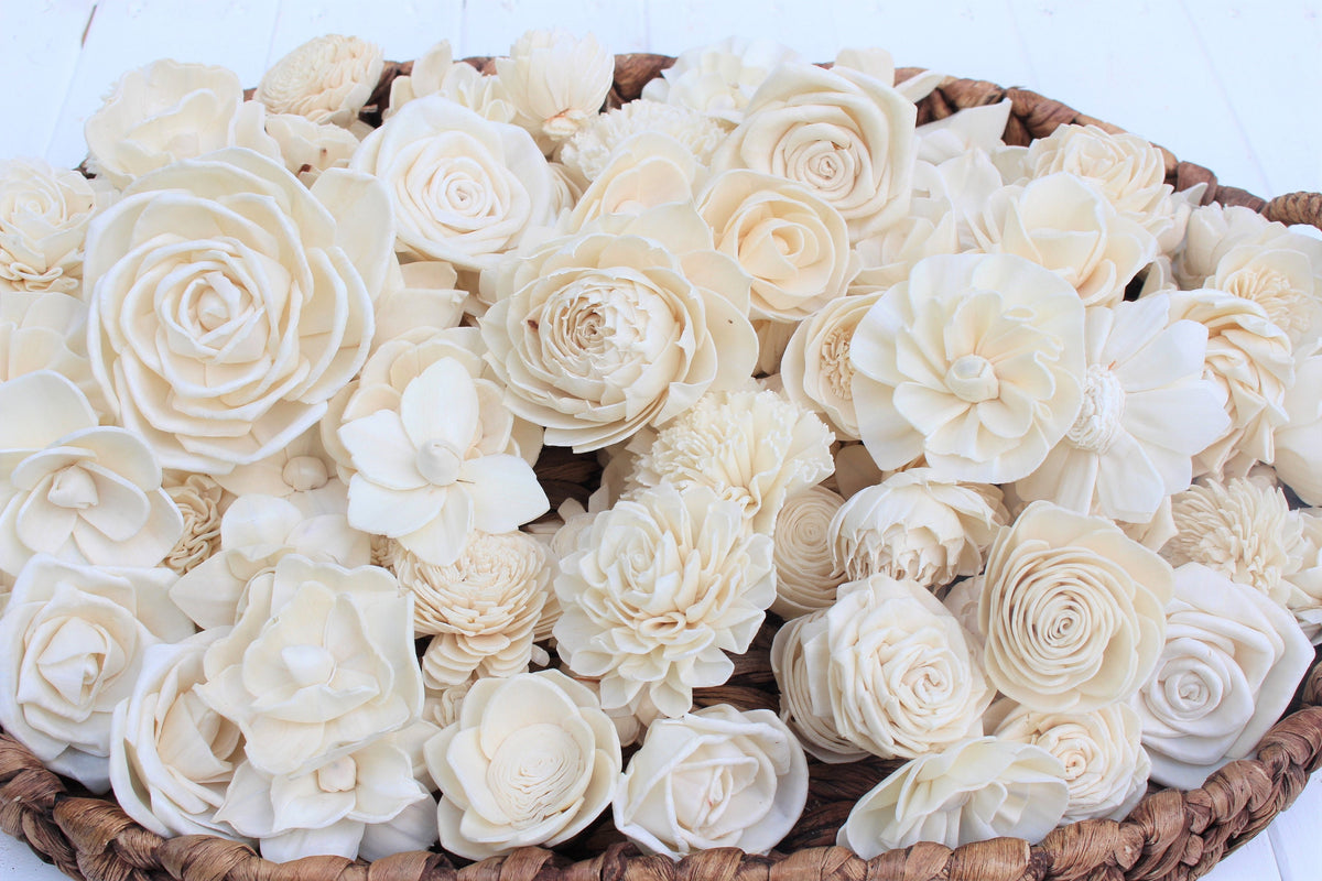 100 Sola Wood Flower Assortment 50 Sola Flower Assortment/ Farmhouse D ...